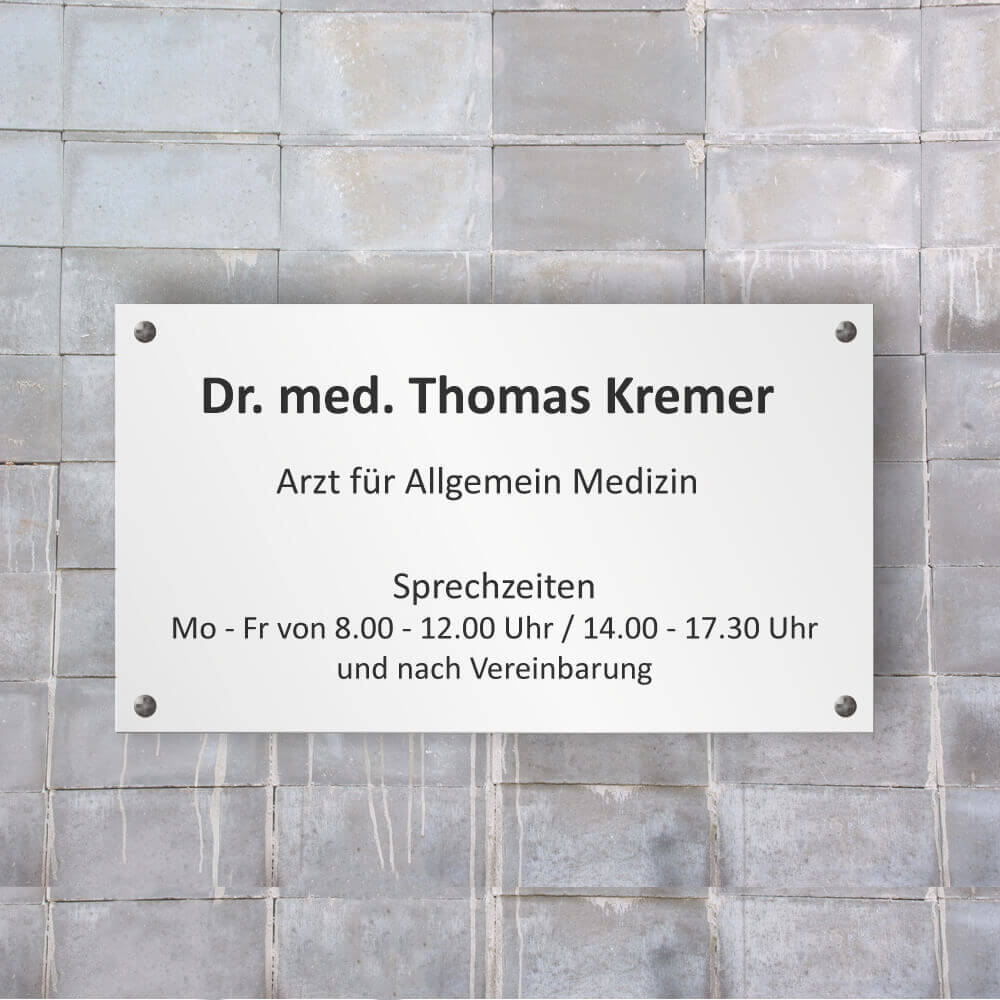 Praxisschild kaufen - individuell bedruckt für außen